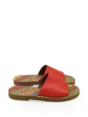 See By Chloé Essie Leather Slide Sandals - Red