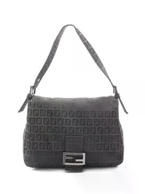 Fendi Zucchino Mamma Baguette Shoulder Bag - Grey