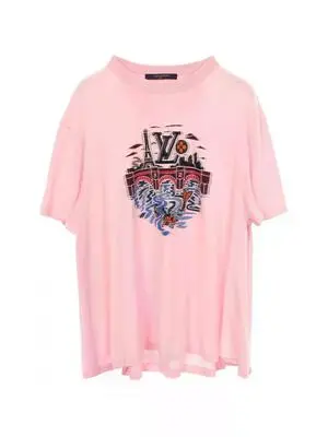 LOUIS VUITTON 2010s Intarsia Graphic T-shirt - Pink