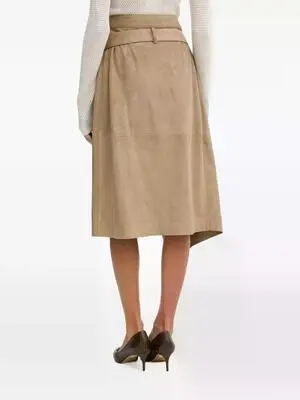 Sisley Belted Asymmetric Midi Skirt