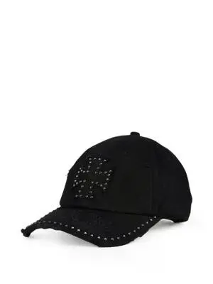 ALICE HOLLYWOOD Stud-embellished Distressed Cap
