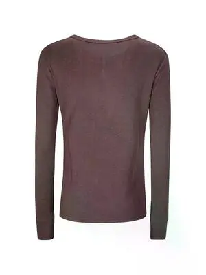 Studio Nicholson Roane Ribbed Henley Top - Brown