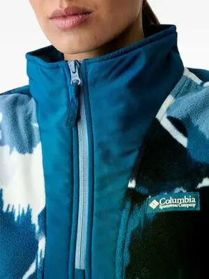 Columbia Sequoia Grove Floral-print Quarter-zip Sweatshirt - Blue