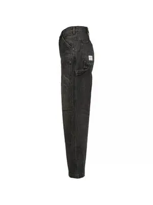 DAIRIKU Washed Double-knee Jeans