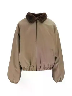 ELEH Faux-fur Collar Bomber Jacket - Neutrals
