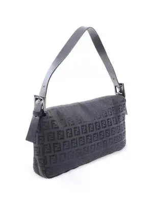 Fendi Mamma Baguette Zucchino Shoulder Bag - Black