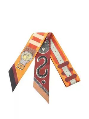 Hermès 2010s Poetic Catalog Twilly Scarf - Orange