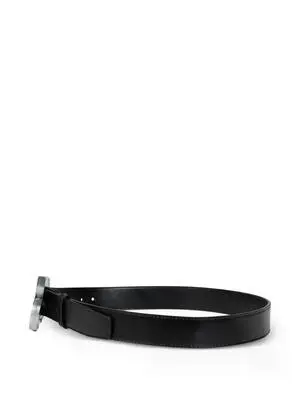 VAIN 3 Buckle Leather Belt - Black