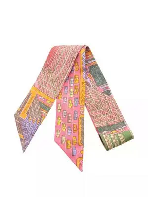 Hermès 2010s Pantin City Twilly Scarf Pink
