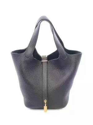 Hermès Caban Clemence Leather Picotin Lock Tote Bag - Blue