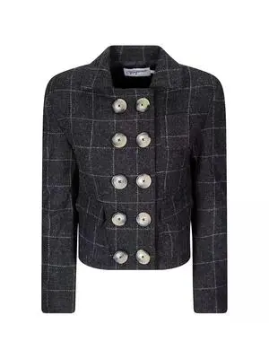 Vaquera Check-pattern Double-breasted Jacket - Grey