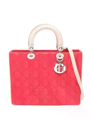 Dior 2010s Lady Cannage Tote Bag - Red