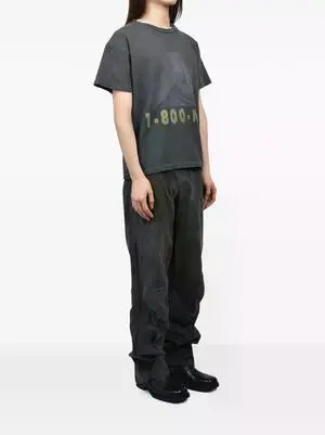 NO BISHOP NO KING 1-800-no Graphic-print Washed T-shirt