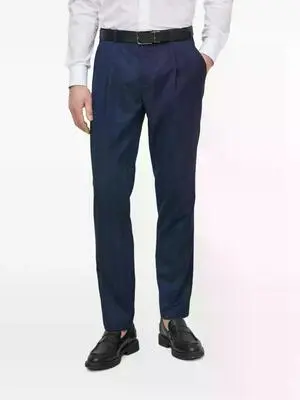 Sisley Check-pattern Pleated Trousers - Blue