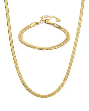 CRYSTALS AND CO Thick Herringbone Set - Gold