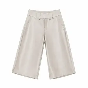 HEDARE Capri Leather Trousers - Grey
