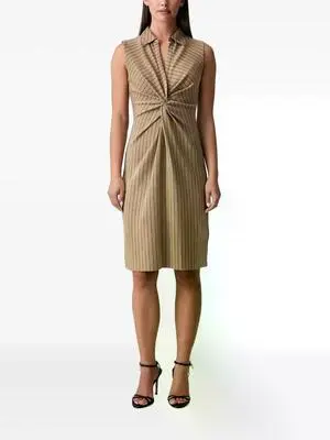 Dkny Pinstripe Twist-detail Mini Dress
