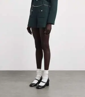 Maje Tweed Chain Belt Shorts