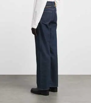 Maje Chain Belt Wide-leg Jeans
