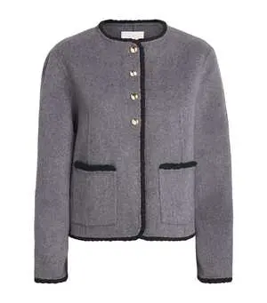 Maje Wool-blend Double-face Cropped Jacket