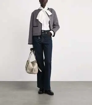 Maje Wool-blend Double-face Cropped Jacket