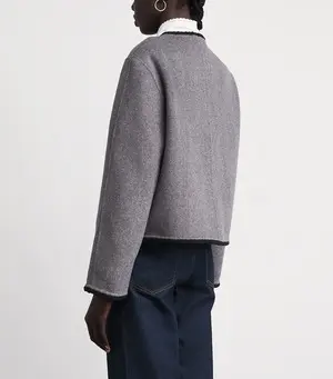 Maje Wool-blend Double-face Cropped Jacket