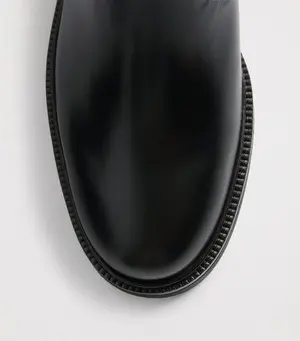 Maje Leather Embellished Knee Boots
