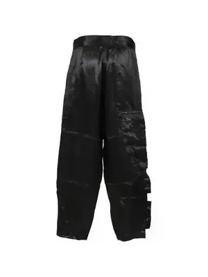 DAIRIKU High-waist Satin Cargo Trousers