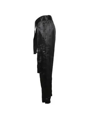 DAIRIKU High-waist Satin Cargo Trousers