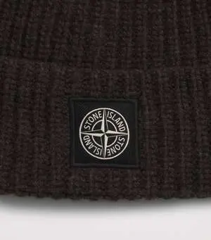 Stone Island Virgin Wool Logo Beanie