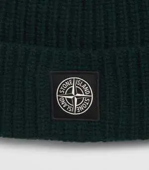 Stone Island Virgin Wool Logo Beanie