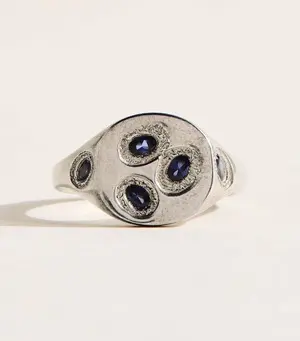 BLEUE BURNHAM Mini Sterling Chronoplast Signet Ring - Silver