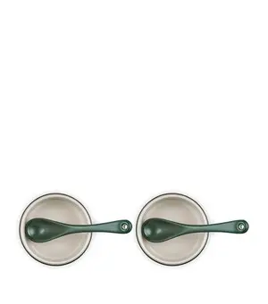 LE CREUSET Stoneware Serenity Condiment Pots With Spoons