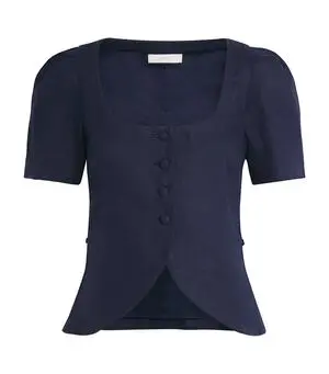 Faithfull The Brand Linen Emma Vest - Navy