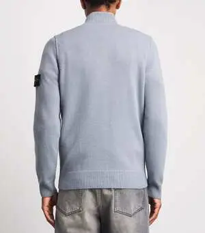 Stone Island Wool-blend Button-up Sweater - Grey
