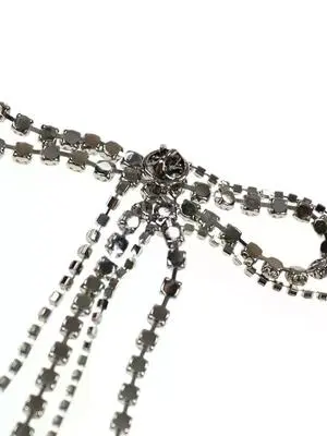 YELLOWSWALLOW Crystal-embellished Layered-bow Brooch - Silver