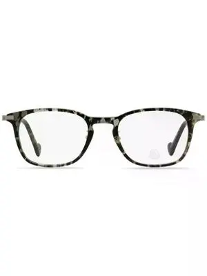 Moncler Tortoiseshell Rectangular-frame Glasses - Grey