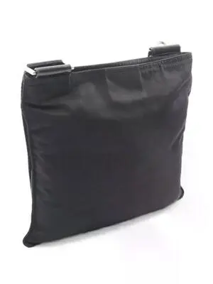 Prada 2010s Triangle Logo Shoulder Bag - Black
