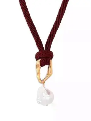 FORTE_FORTE Pearl-pendant Rope Necklace