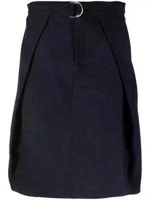 AMI Paris D-ring Buckle Midi Skirt - Blue