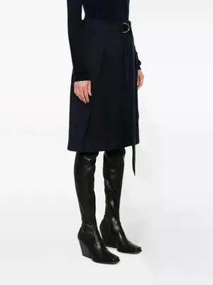 AMI Paris D-ring Buckle Midi Skirt