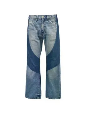 DEAR BORO Distressed Panelled Jeans - Blue