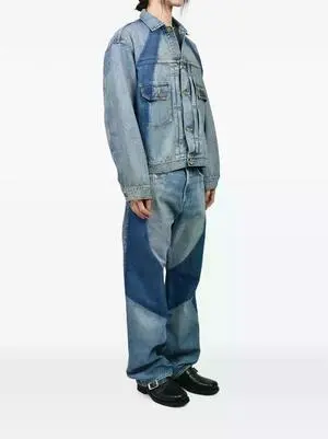 DEAR BORO Distressed Panelled Jeans - Blue