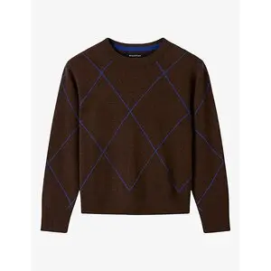 Whistles Diamond-pattern Knitted Wool Jumper