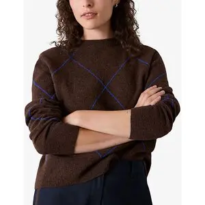 Whistles Diamond-pattern Knitted Wool Jumper
