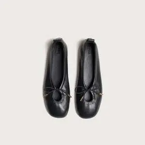 ALOHAS Rosalind Leather Ballet Pumps - Black