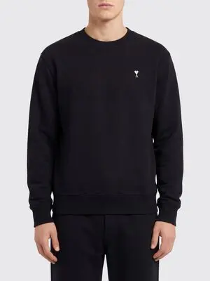 AMI Paris Cotton Crew Neck Sweatshirt - Black
