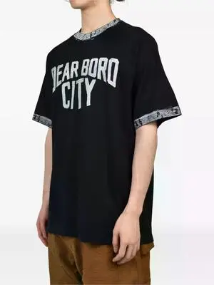 DEAR BORO Logo-print Ringer T-shirt