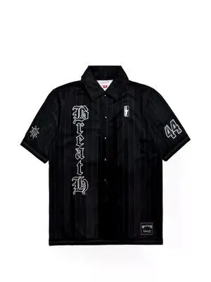 BREATH X Mitchell & Ness Pinstriped Logo-print Shirt