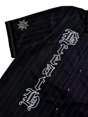 BREATH X Mitchell & Ness Pinstriped Logo-print Shirt